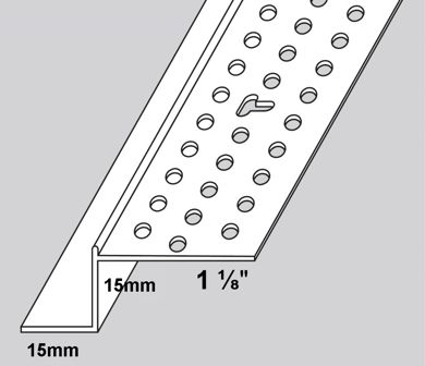 Trim-Tex 15mm Shadow Gap White PVC Feature Bead Profile 15mm x 15mm x ...